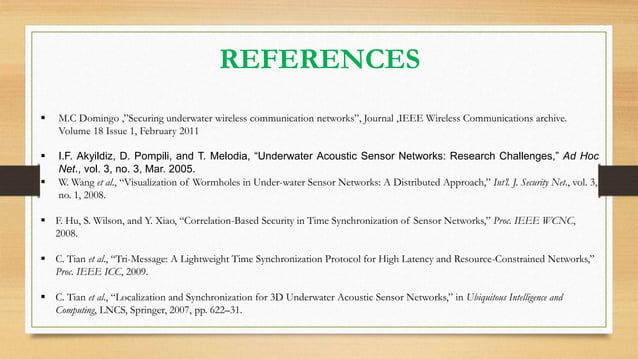 Securing Underwater Wireless Communication Networks Ppt