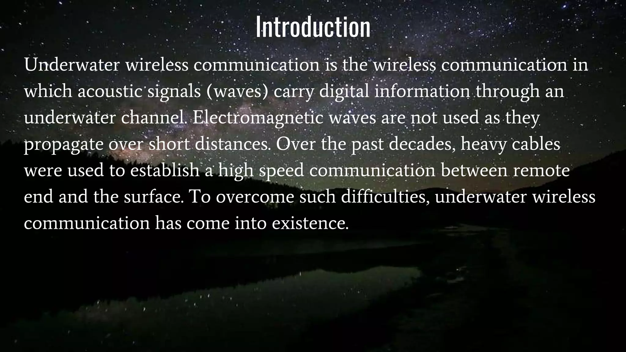 Underwater wireless communication | PPTX