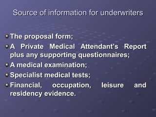 Life Insurance Underwriting | PDF