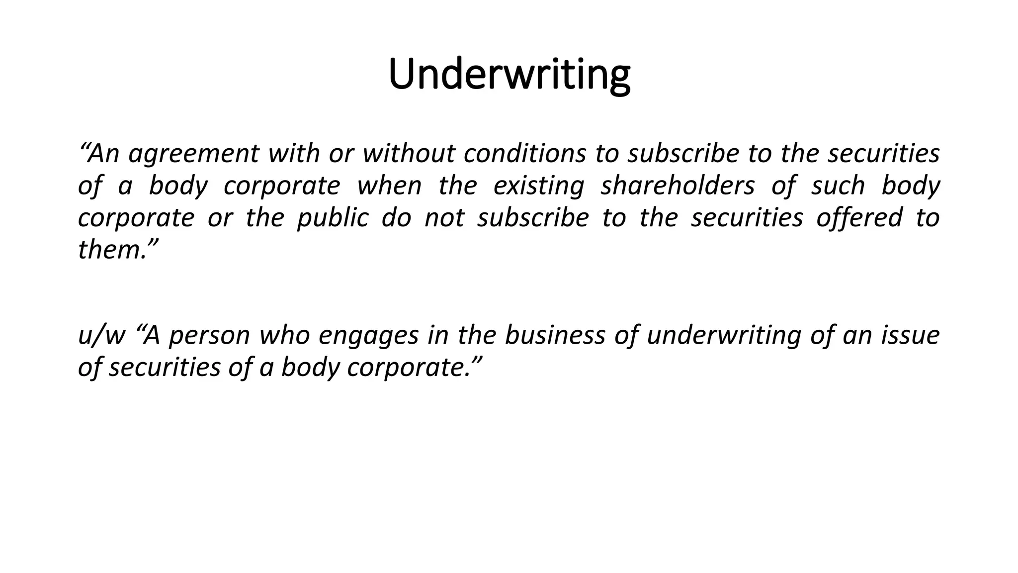 Underwriting (Investment banking) | PPTX