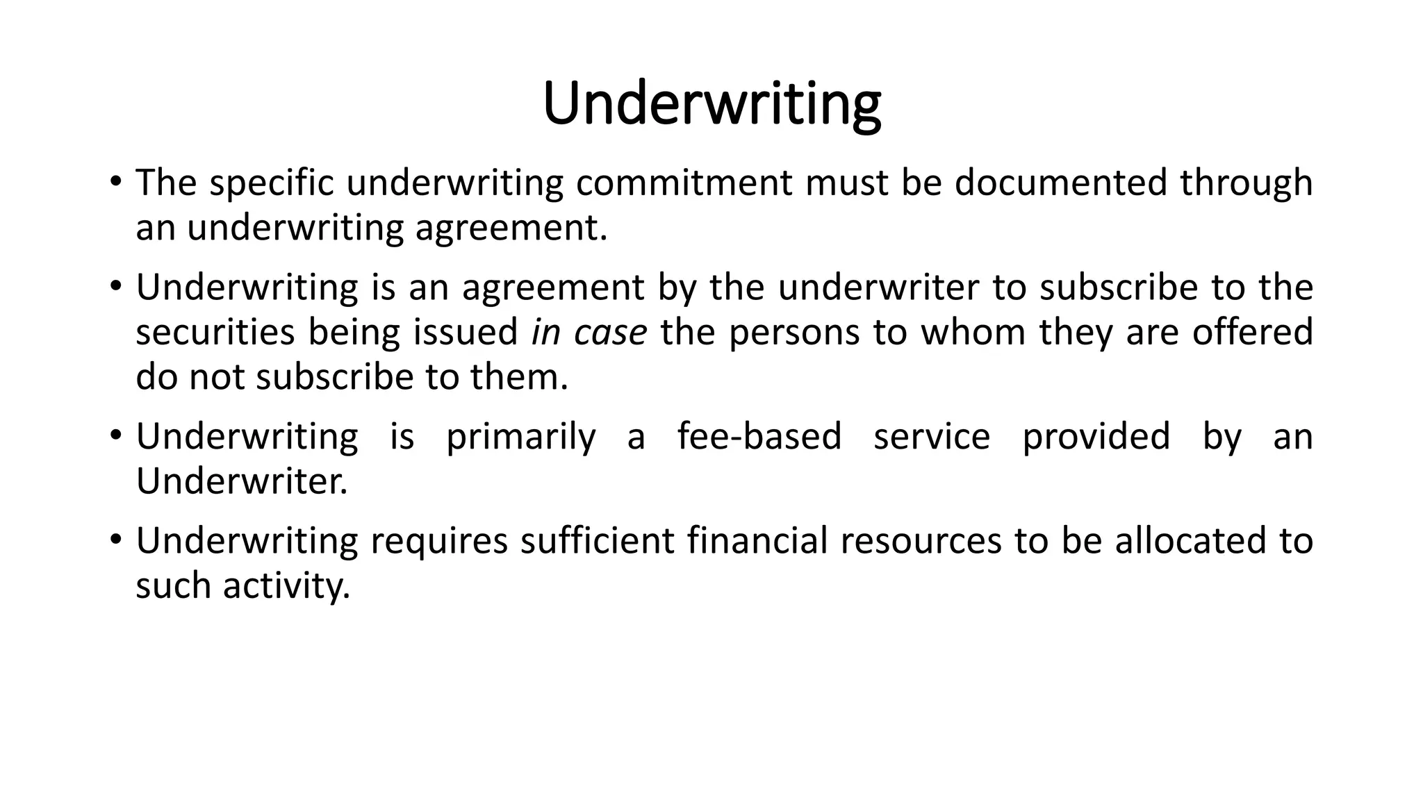 Underwriting (Investment banking) | PPTX