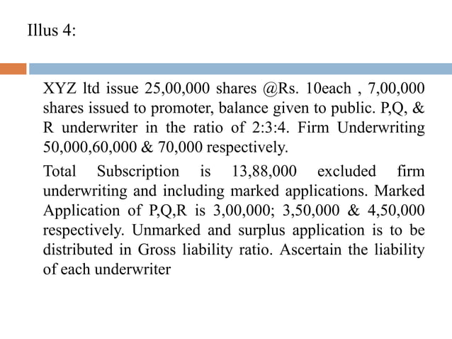Underwriting of shares | PPT