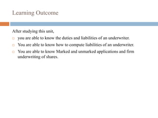 Underwriting of shares | PPTX