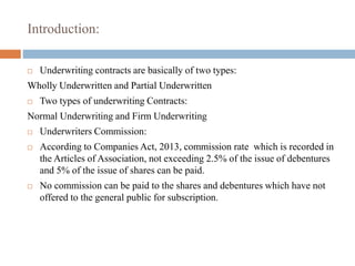 Underwriting of shares | PPTX