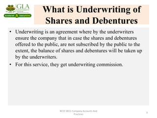 Underwriting of shares store