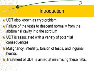 evaluation of Undescended testes | PPTX