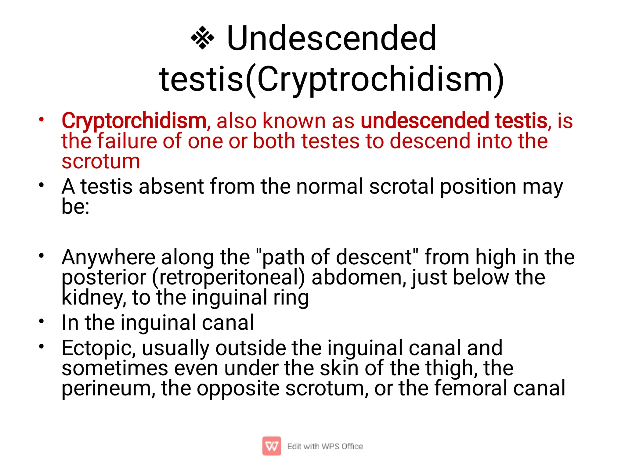 Undescended testes 2024.pdf also known as cryptorchidism which is a ...