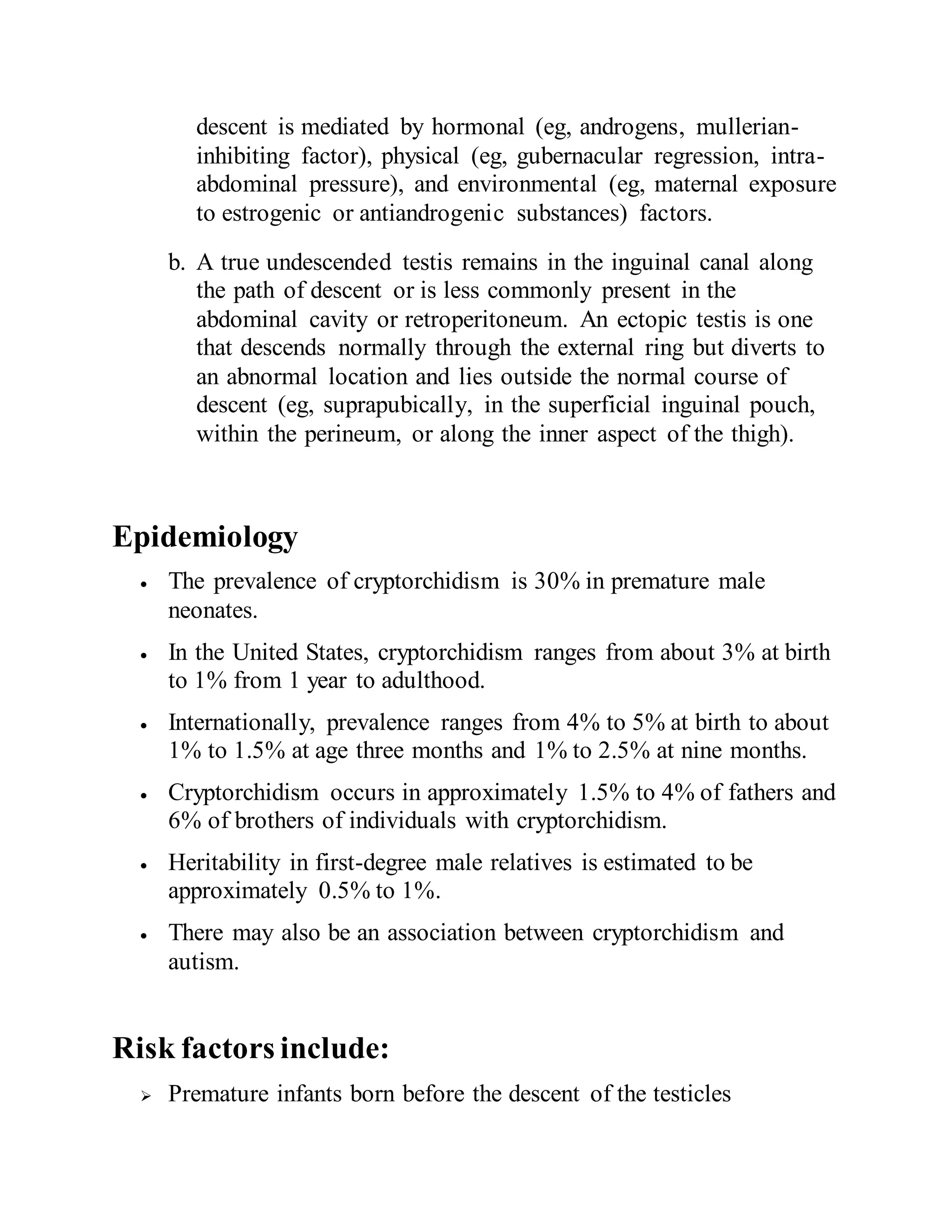 Undescended testtis | PDF