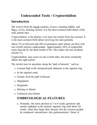 Undescended testtis | DOCX