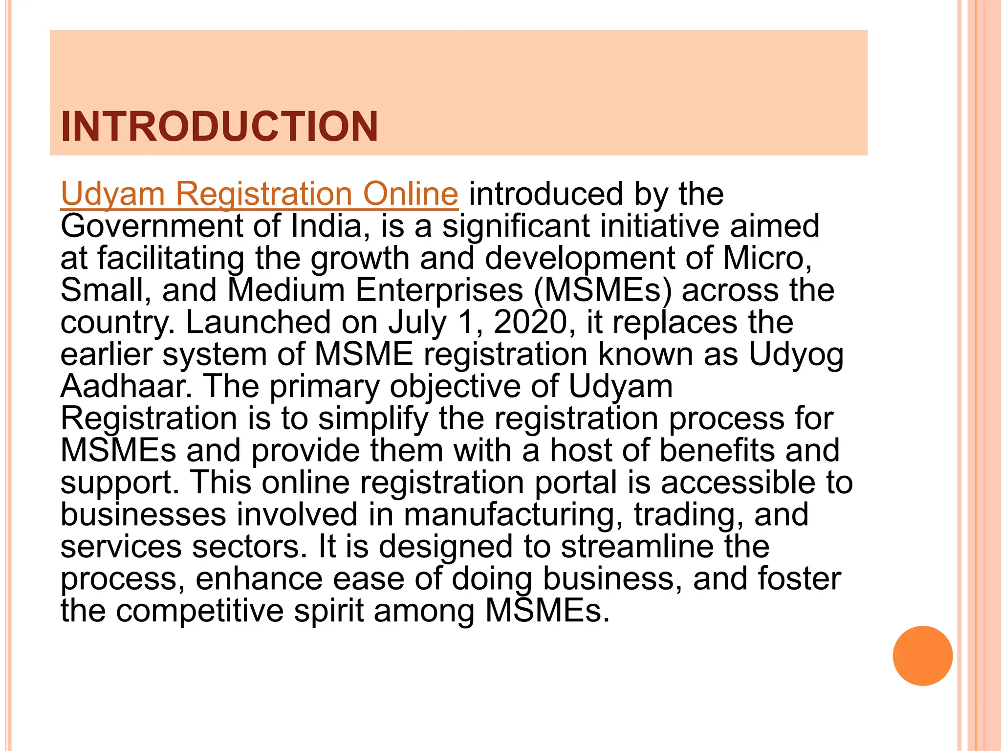 UDYAM REGISTRATION ONLINE: A COMPREHENSIVE GUIDE | PPTX