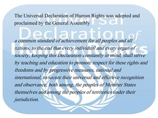 United Nations Universal Declaration on Human Rights | PPTX
