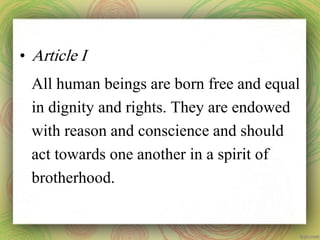 United Nations Universal Declaration on Human Rights | PPTX | Law