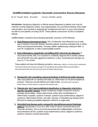 Undifferentiated systemic rheumatic | PDF
