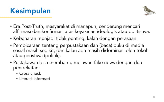 Perilaku Masyarakat Indonesia Terhadap Hoax, Media, dan Budaya Baca | PPT