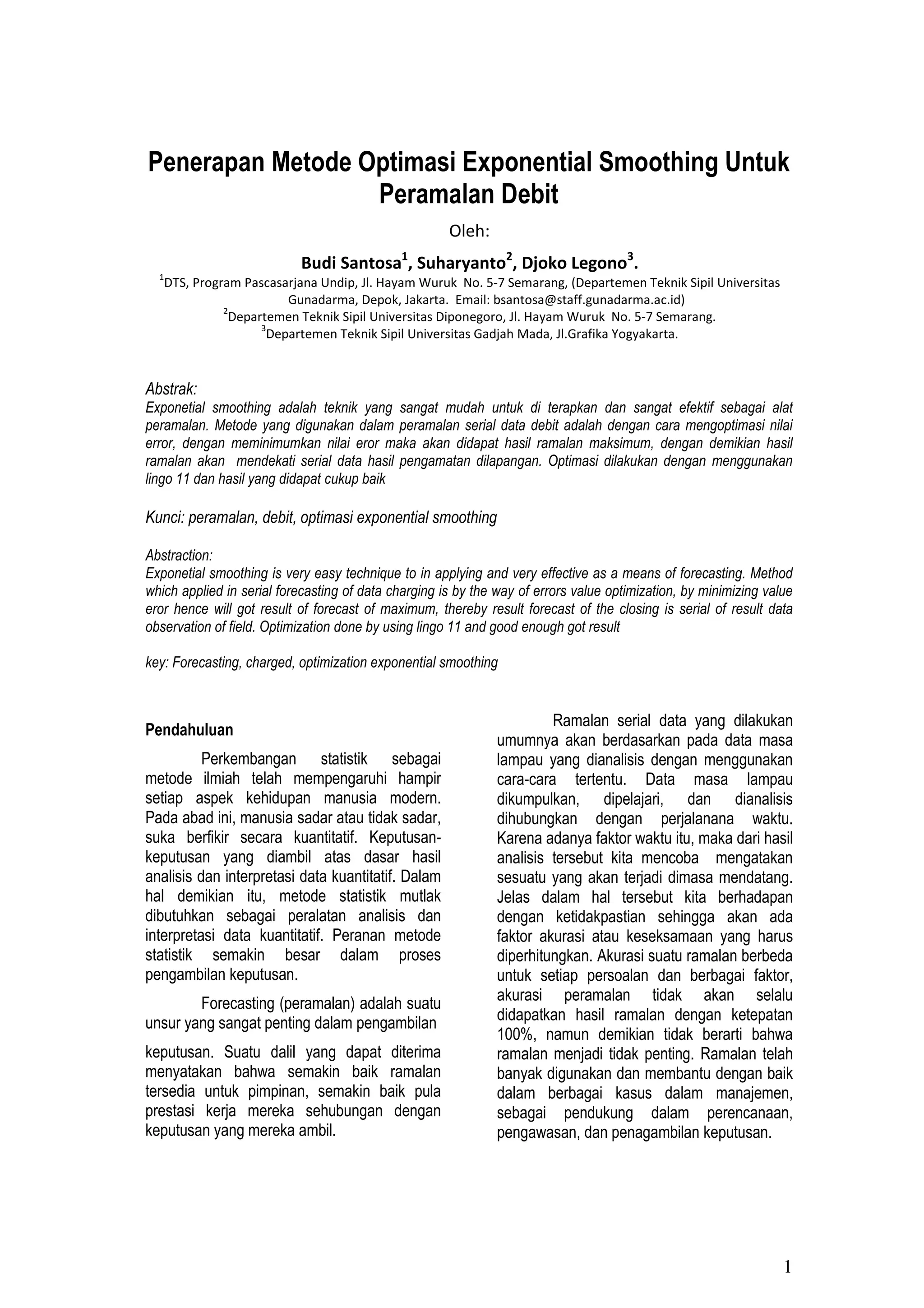 Undip paper 2-penerapan metode optimasi exponential smoothing | PDF