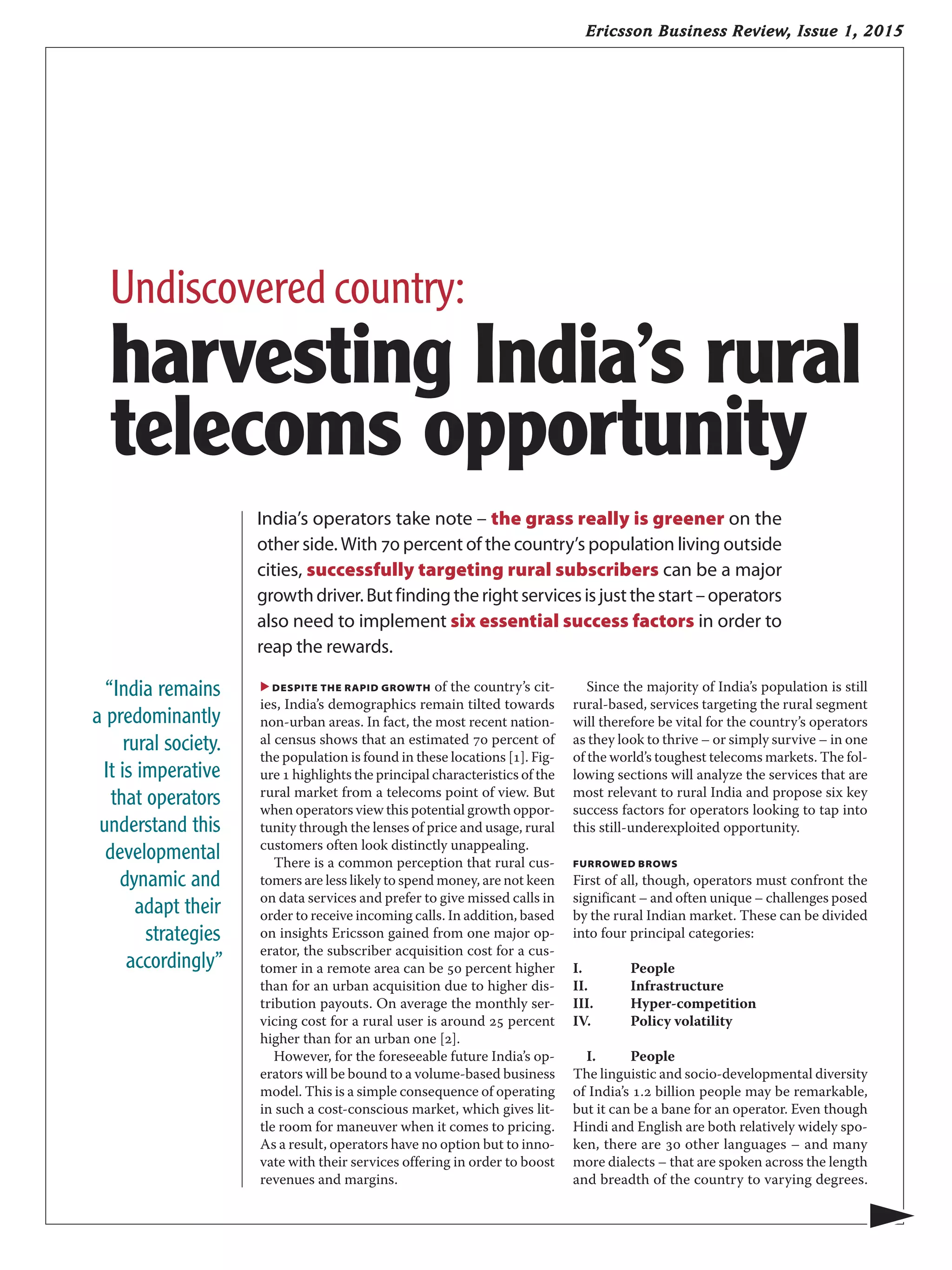 Ericsson Business Review: Undiscovered country: harvesting India’s ...