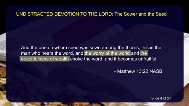 Undistracted devotion to the lord | PPTX | Christianity | Religion ...