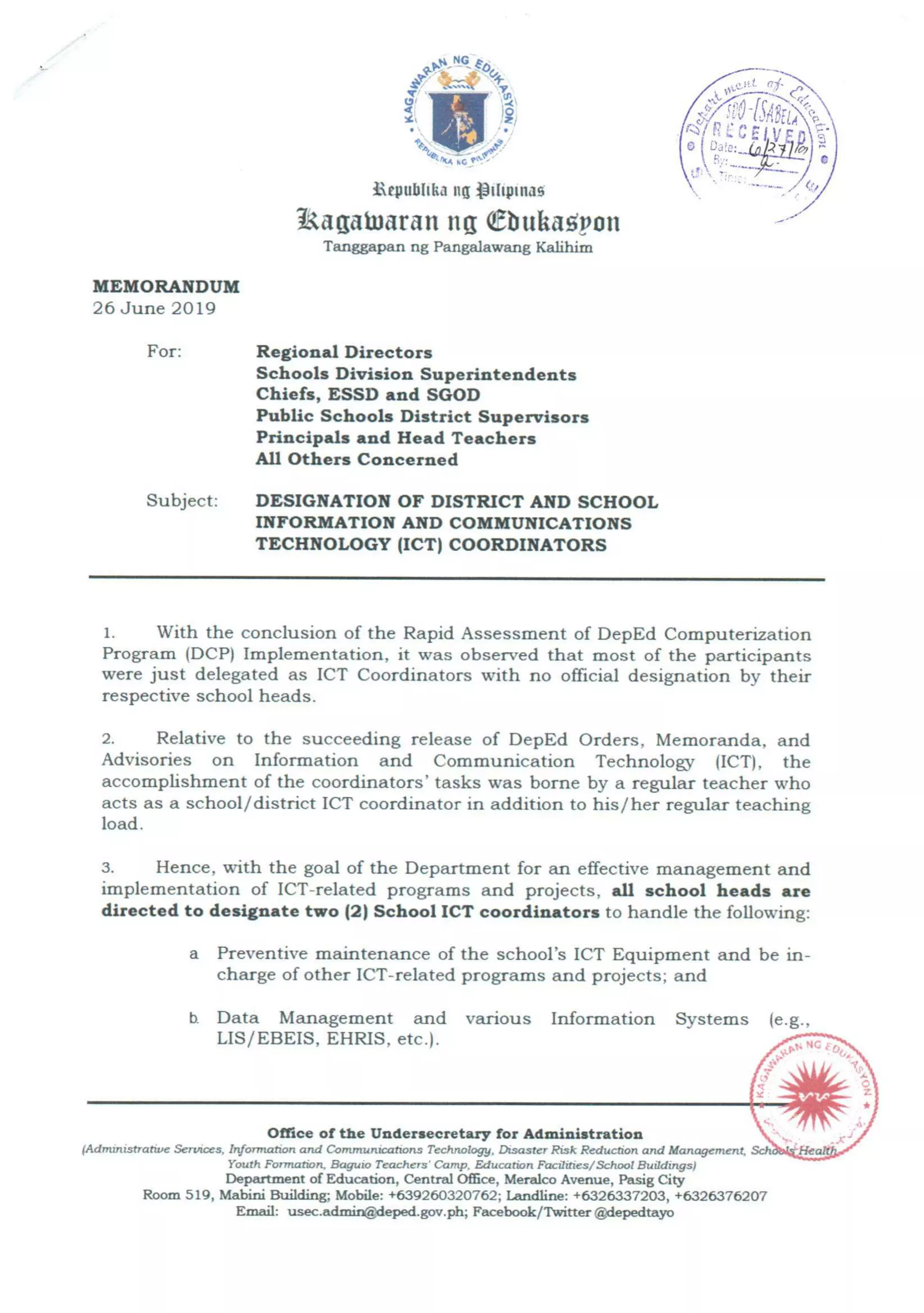 Undm designation-of-ict-coordinators-2 | PDF