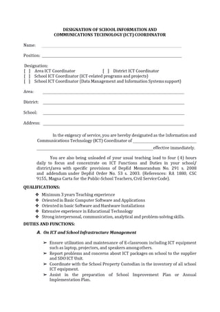 Undm designation-of-ict-coordinators-2 | PDF