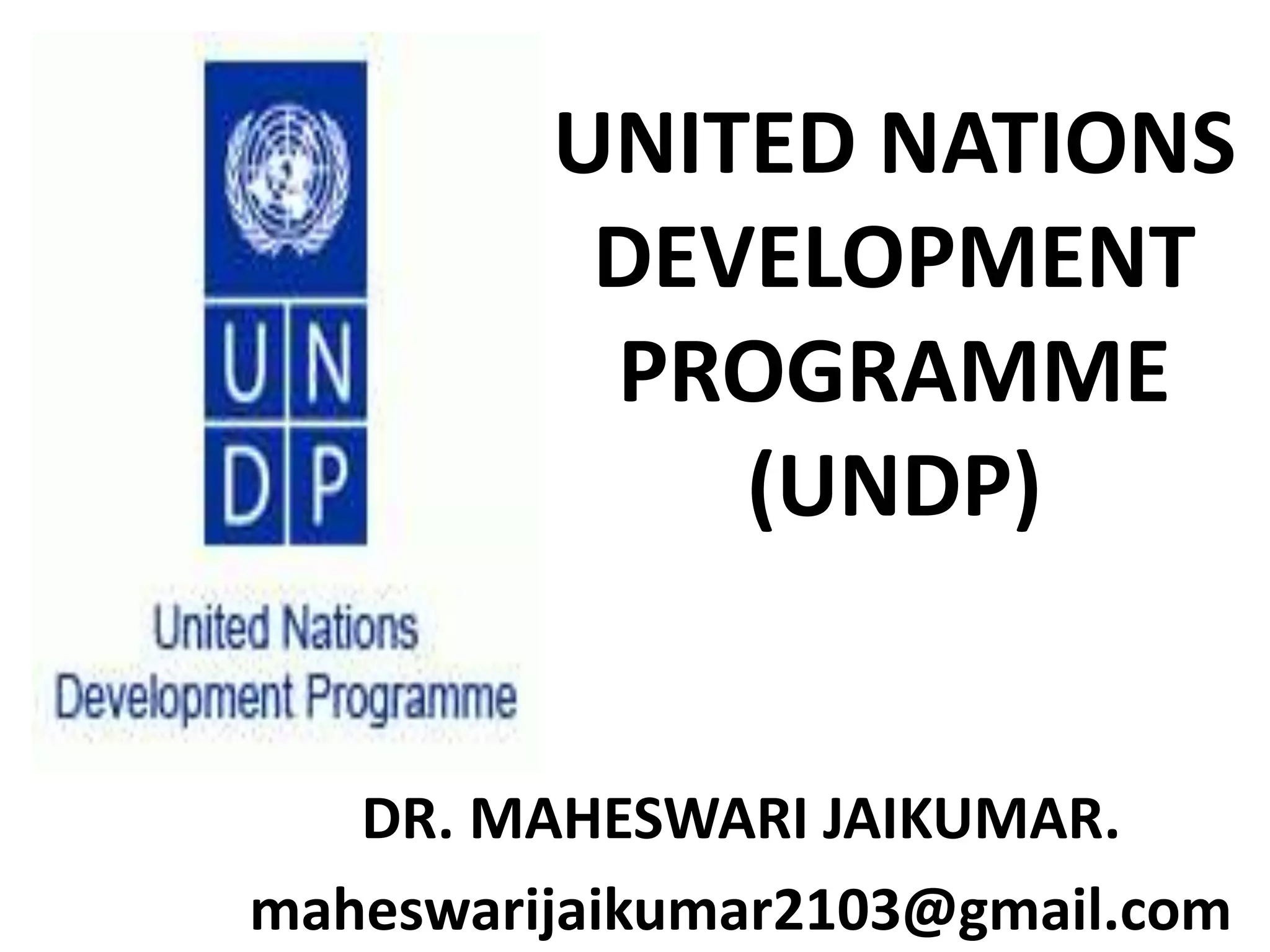 UNITED NATIONS DEVELOPMENT PROGRAMME | PPTX