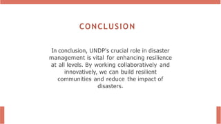 Role of United Nations development Program in disaster management | PPTX