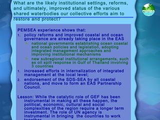 UNDP Portfolio Discussion: PEMSEA Experience | PPT