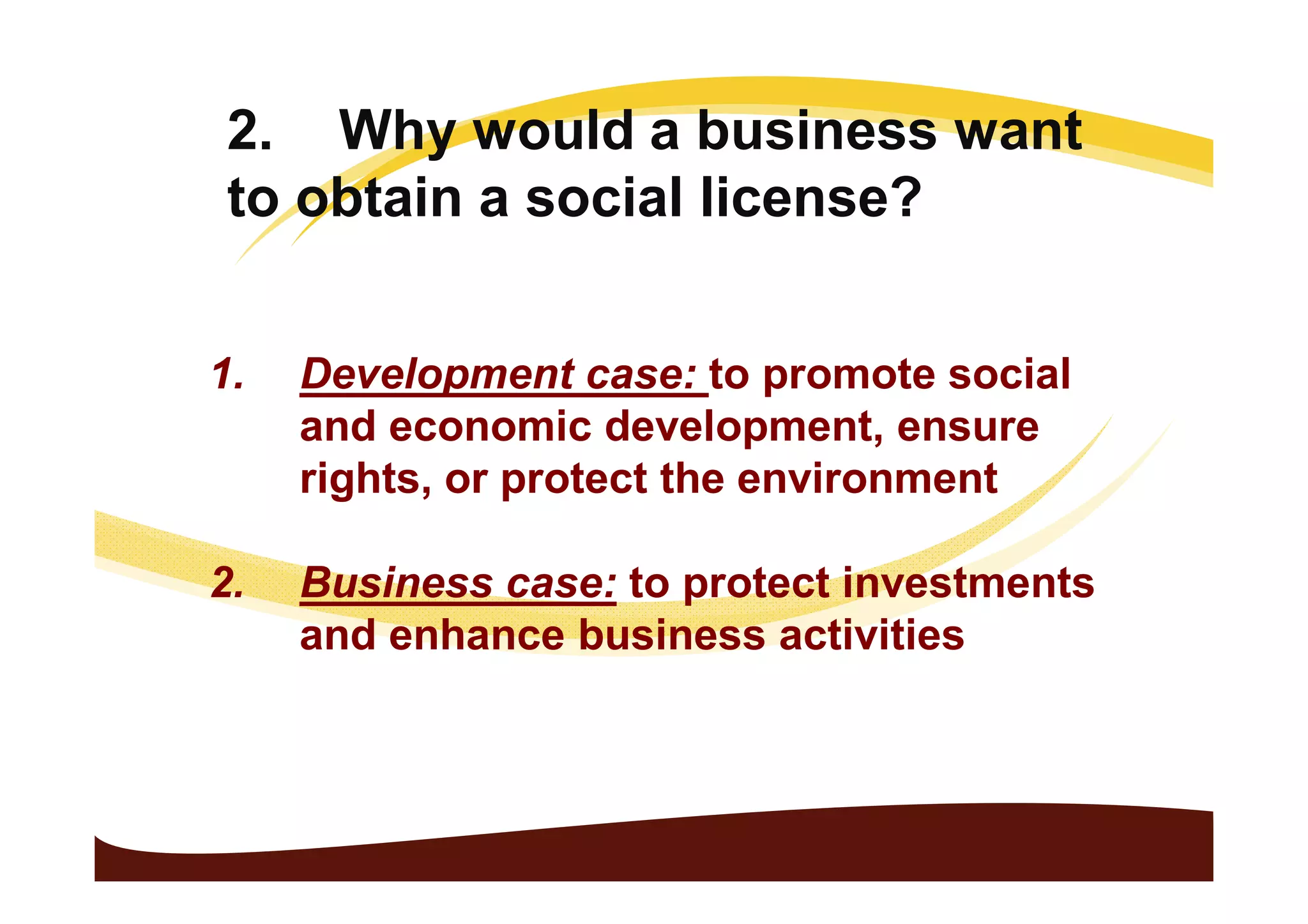 Social Licence to Operate: What and Why Undp standley | PDF