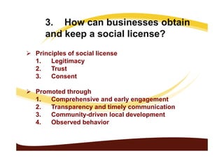 Social Licence to Operate: What and Why Undp standley | PDF