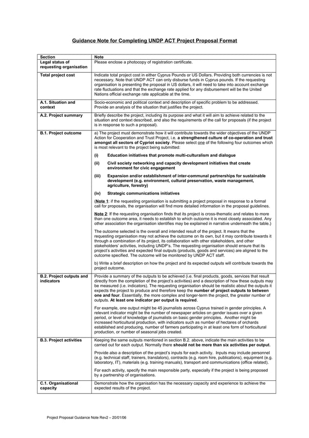 Undp act project_proposal_guidelines | PDF