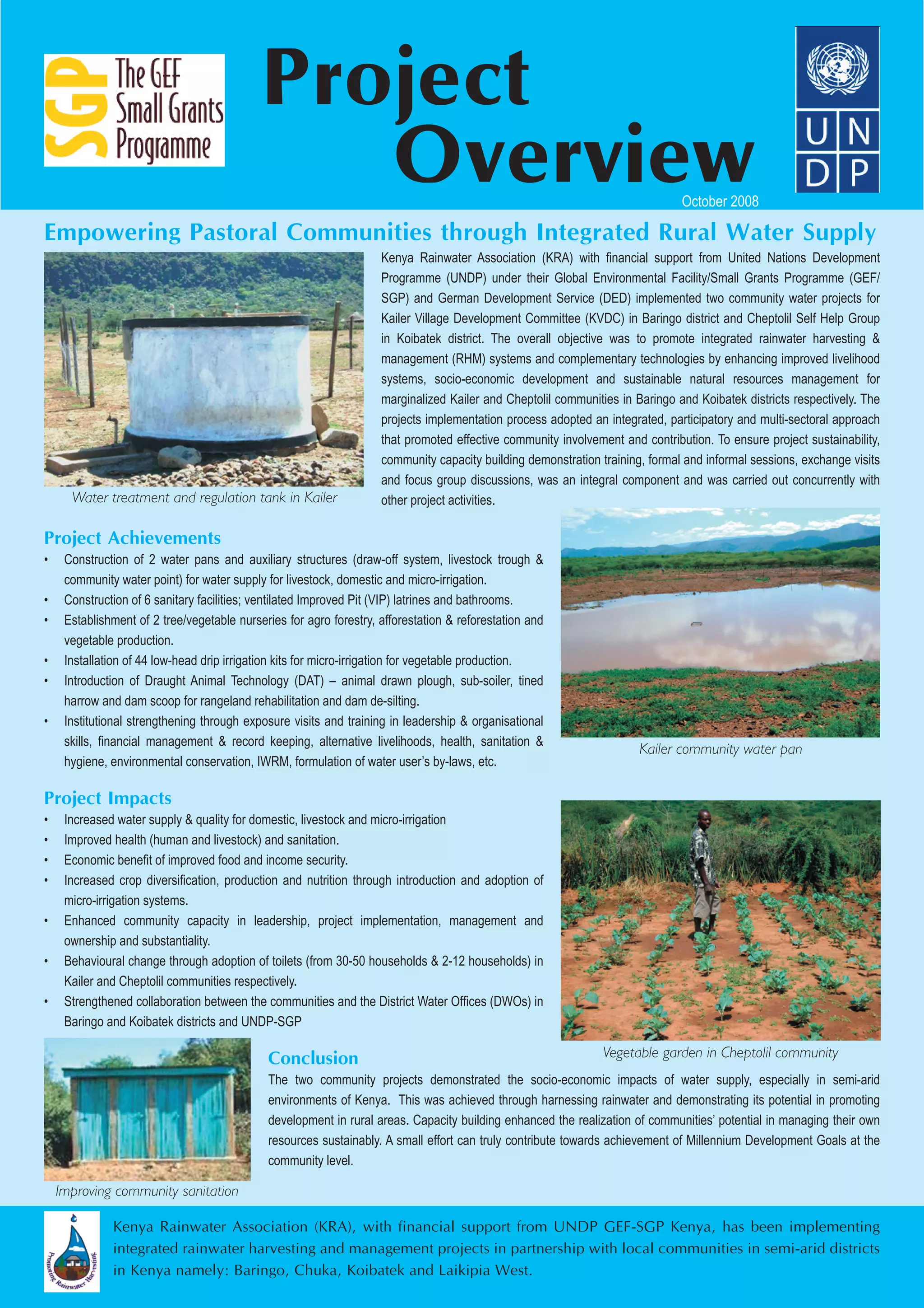 Kenya; Empowering Pastoral Communities through Integrated Rural Water ...
