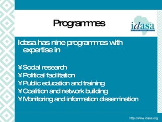 Idasa and Governance in Africa | PPT