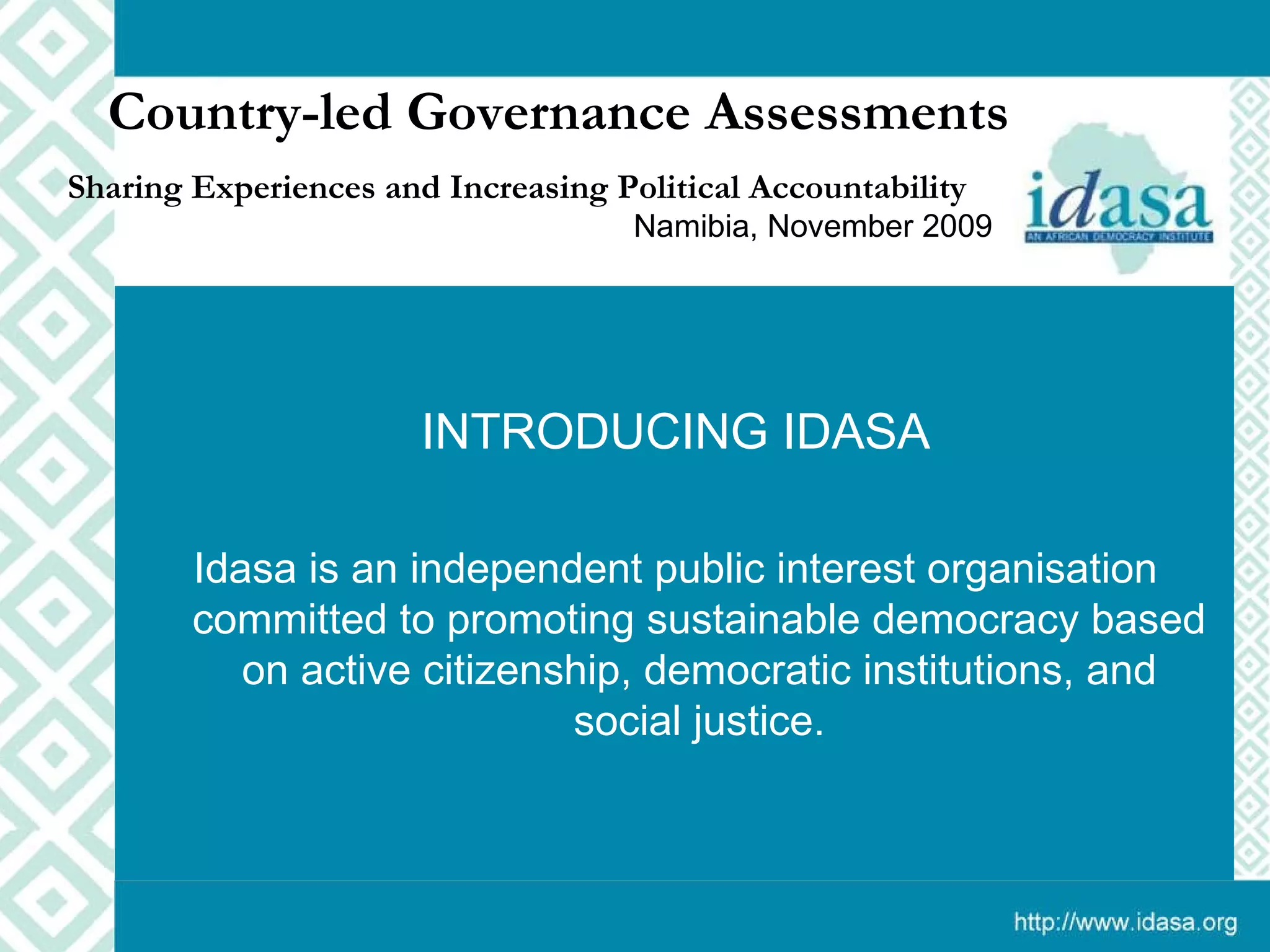 Idasa and Governance in Africa | PPT