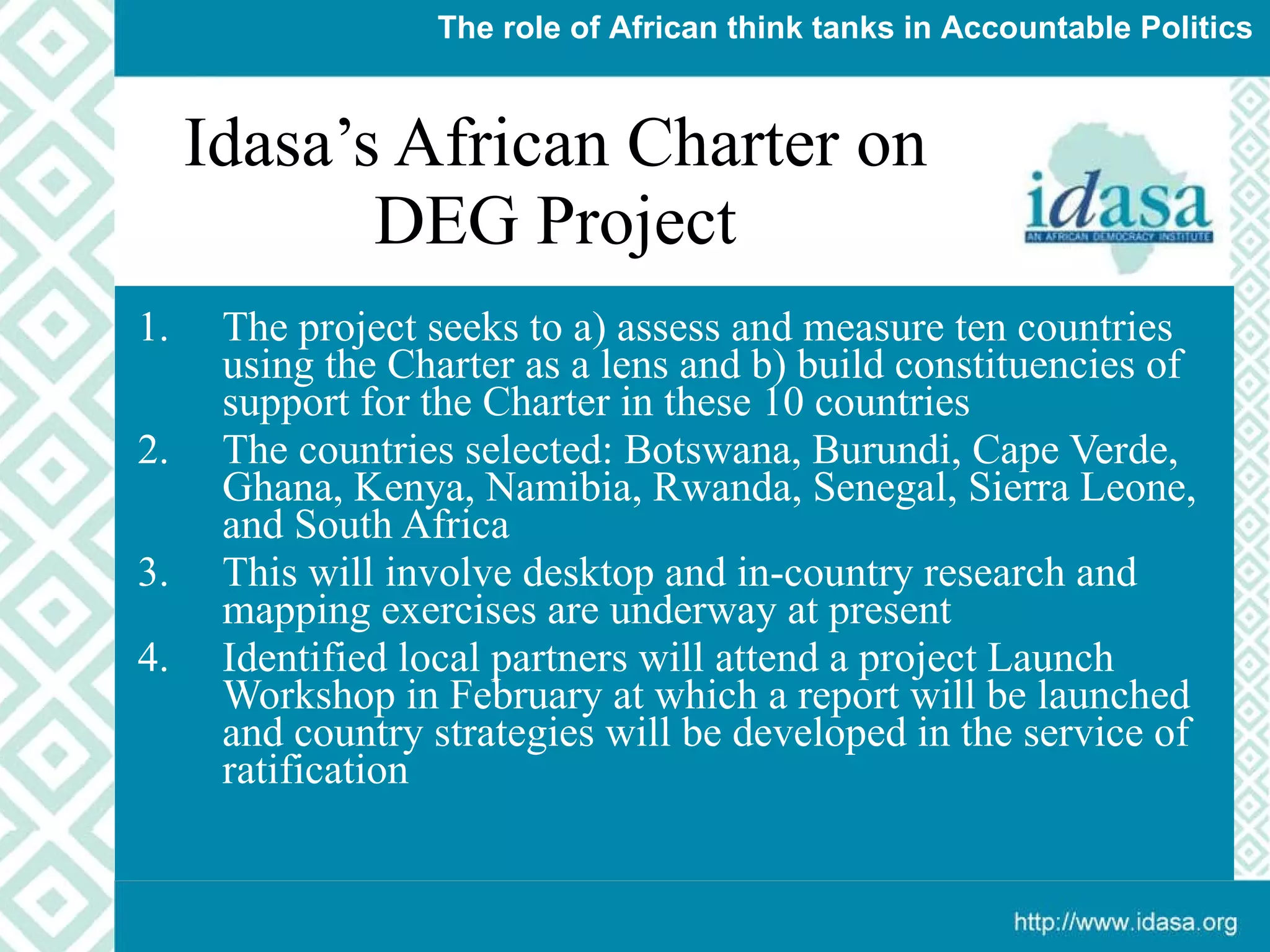 Idasa and Governance in Africa | PPT