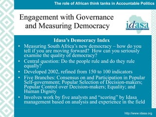 Idasa and Governance in Africa | PPT