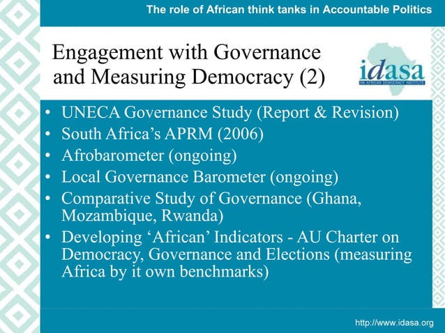 Idasa and Governance in Africa | PPT