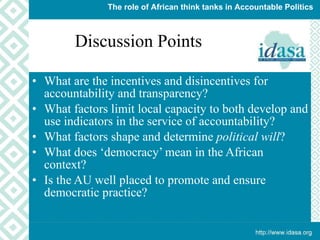 Idasa and Governance in Africa | PPT