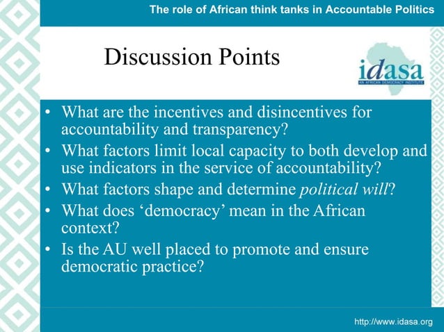 Idasa and Governance in Africa | PPT