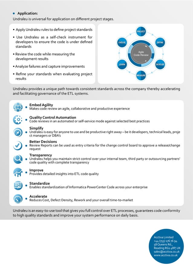 Undraleu ETL Code Review Tool for Informatica PowerCenter, Data Sheet | PDF