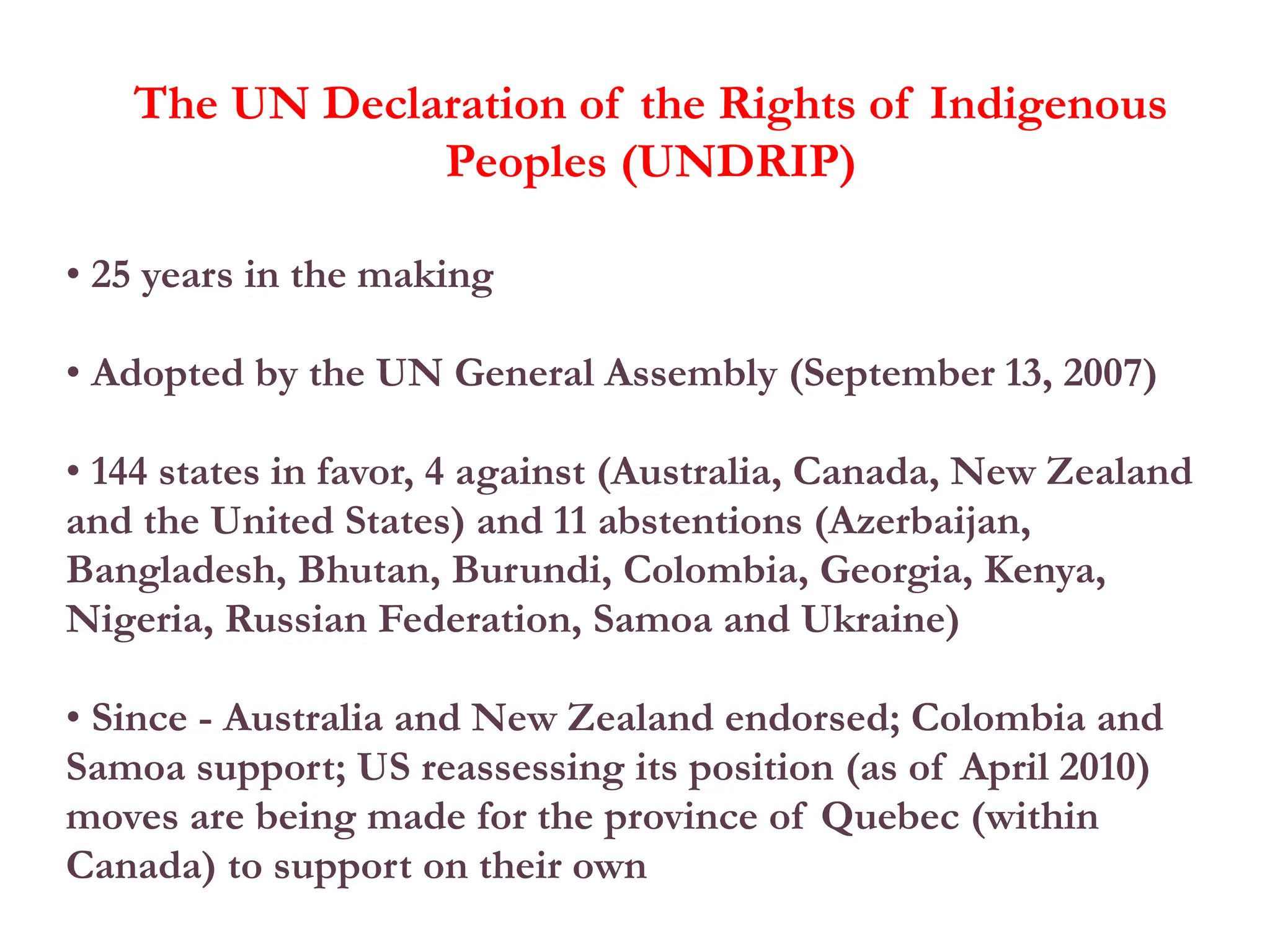 UNDRIP2010 HIGHLIGHTS articles, significance and laws | PPT