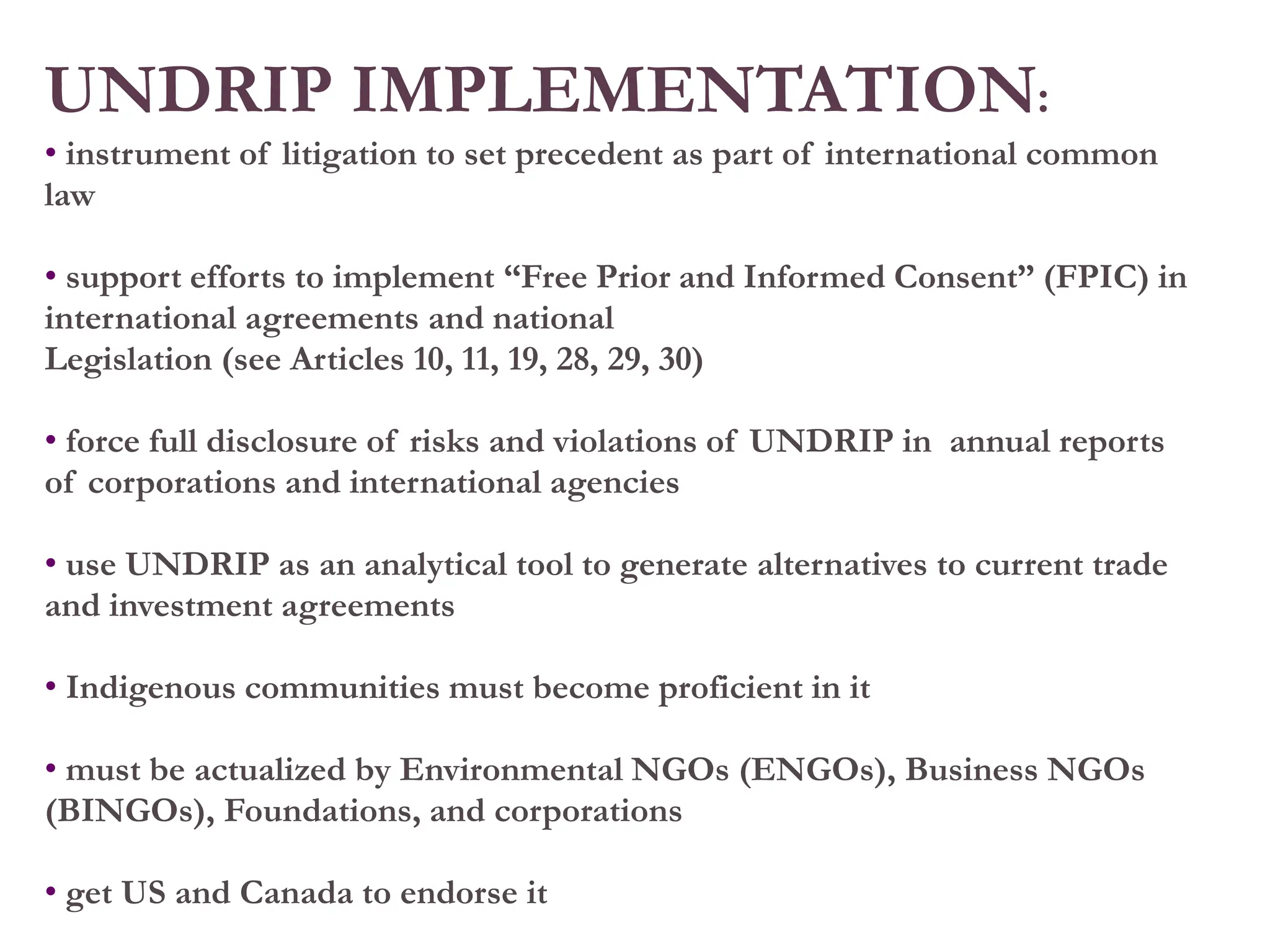 UNDRIP2010 HIGHLIGHTS articles, significance and laws | PPT