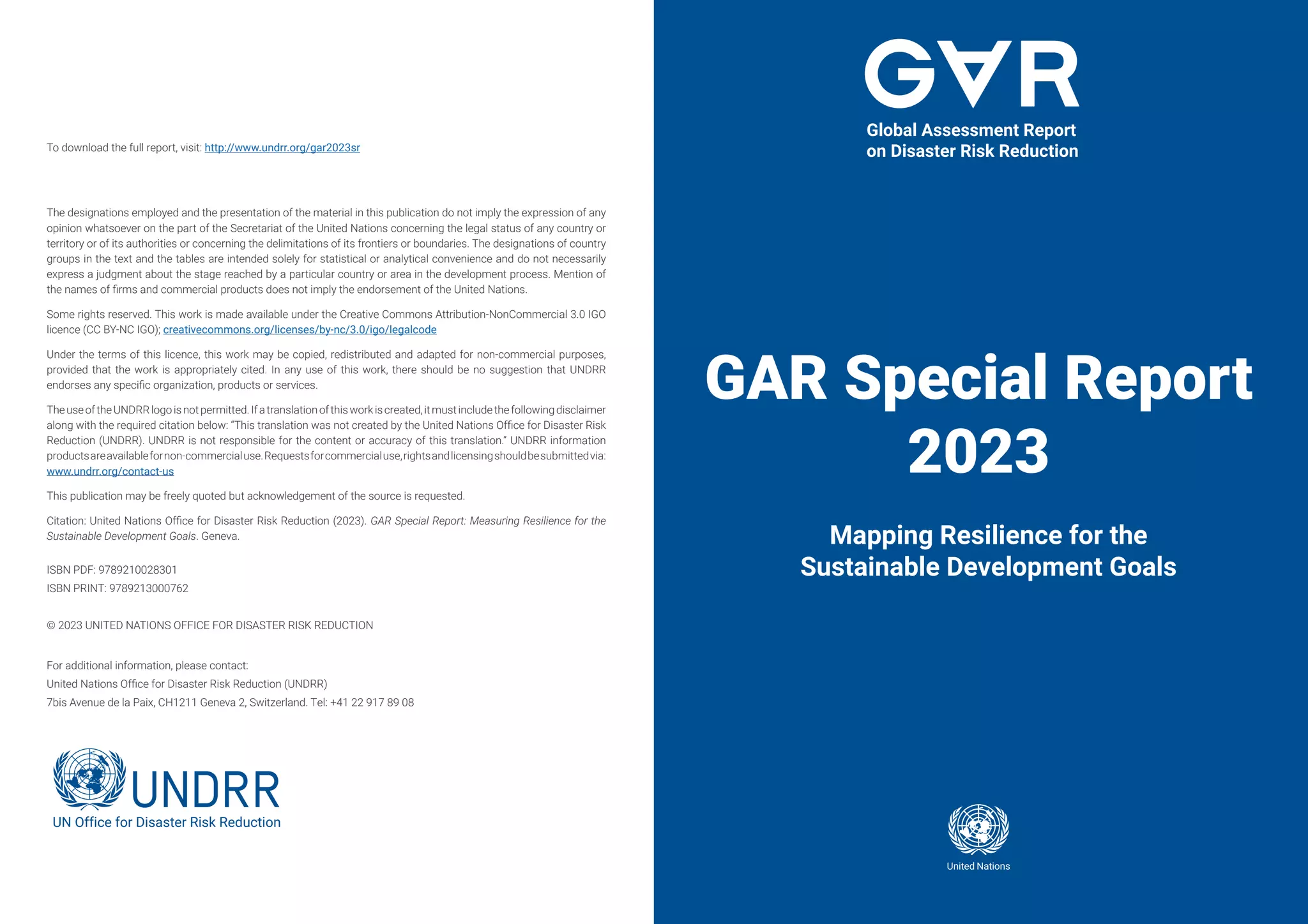 Global Assessment Report on Disaster Risk Reduction (GAR 2023) | PDF