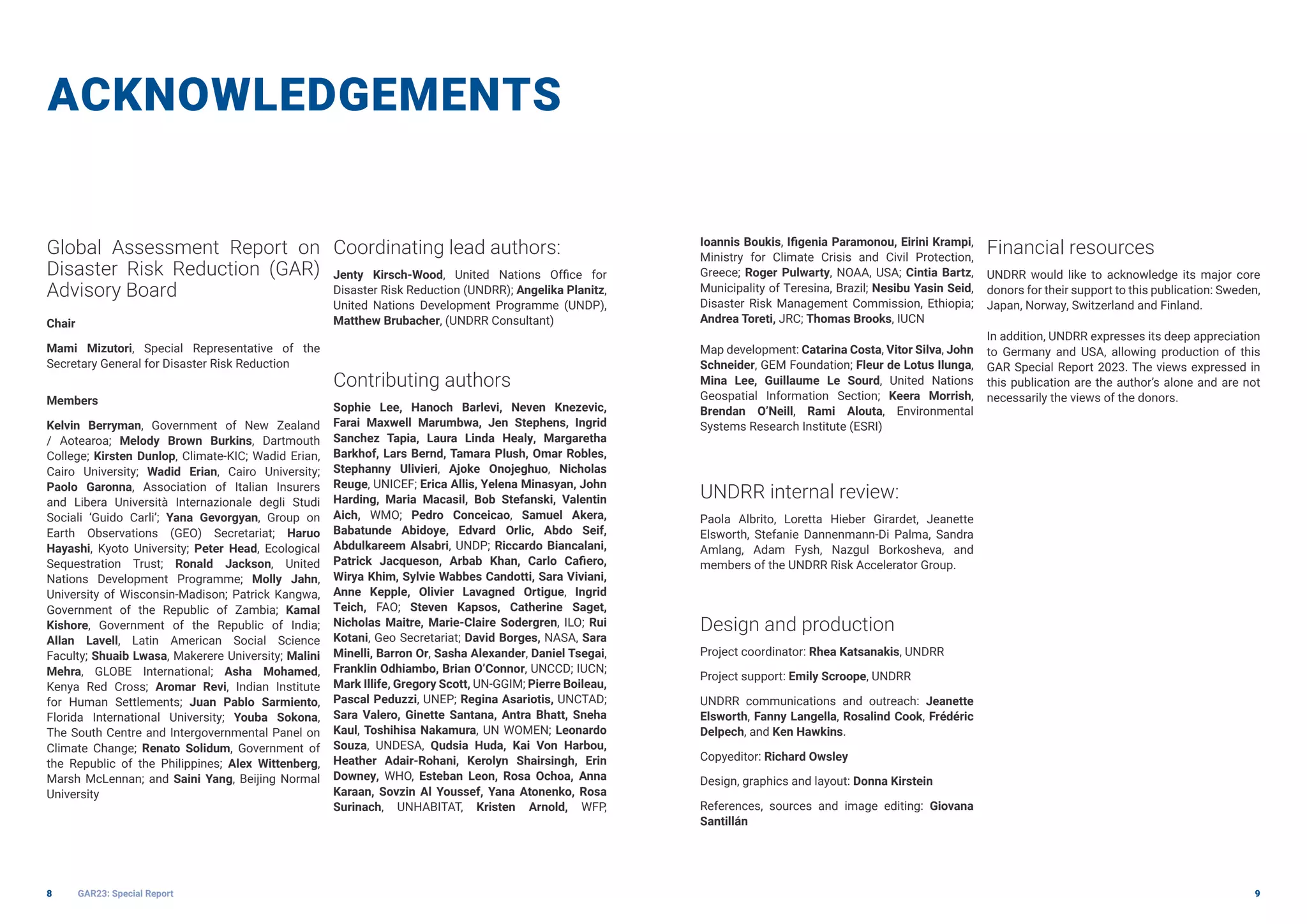 Global Assessment Report on Disaster Risk Reduction (GAR 2023) | PDF