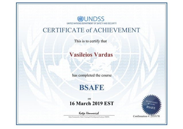 Undss bsafe certificate | PDF