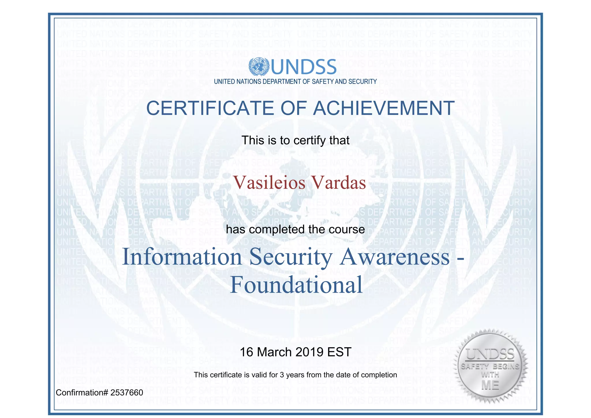 Undss information security awareness foundational certificate | PPT