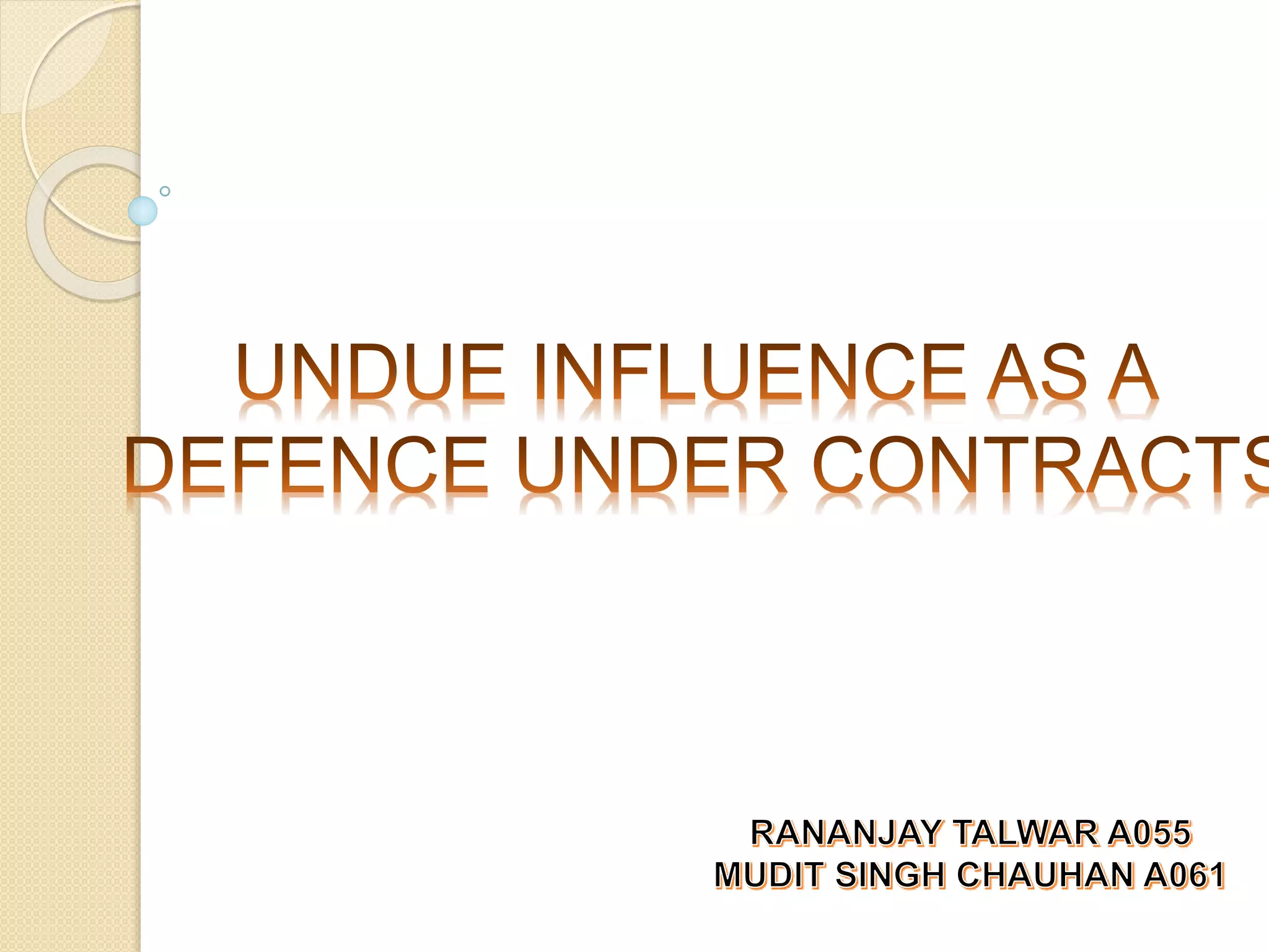 Undue influence | PPTX