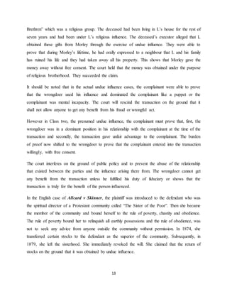 Undue influence assignment | DOCX