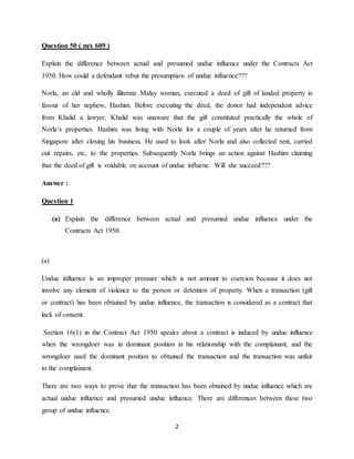 Undue influence assignment | DOCX