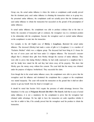 Undue influence assignment | DOCX
