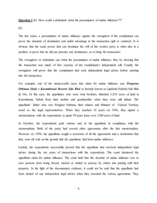 Undue influence assignment | DOCX