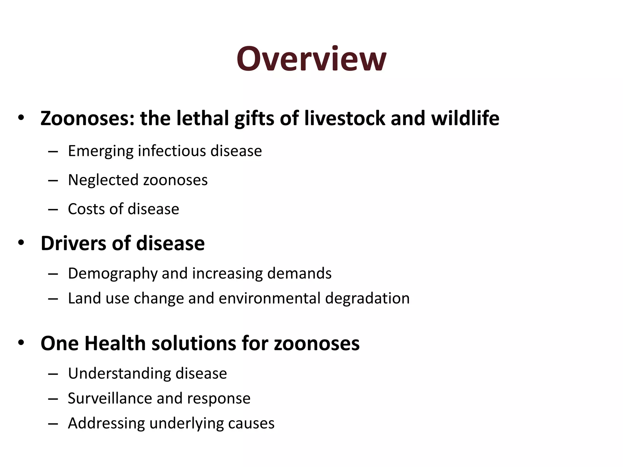 Zoonoses and emerging infectious diseases | PPTX